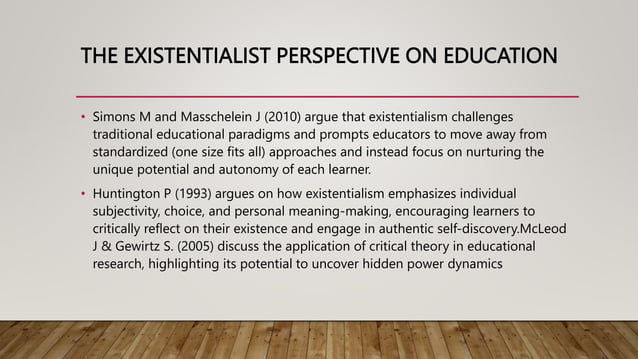 Existentialism theory in Education pdgepptx | PPTX