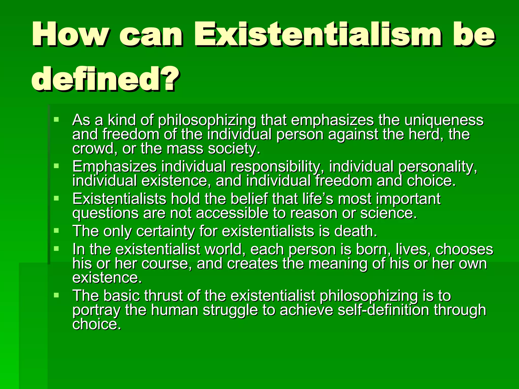 Existentialism A Philosophy | PPT