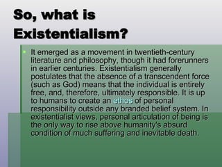 Existentialism A Philosophy | PPT