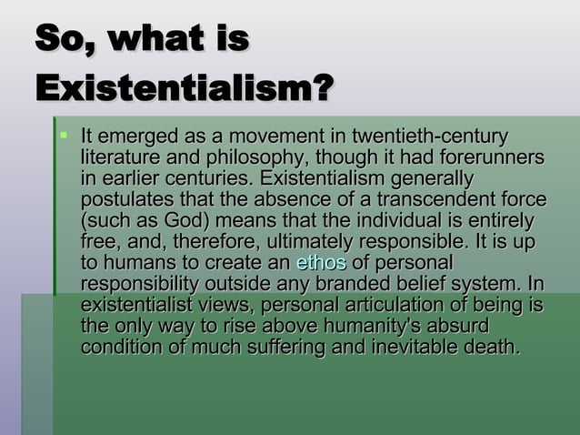 Existentialism A Philosophy | PPT