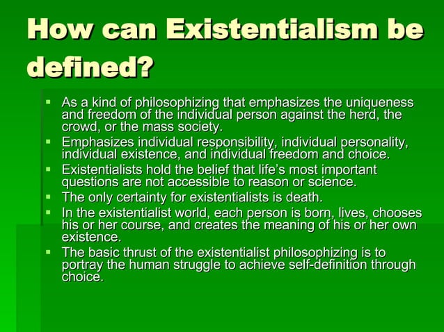 Existentialism A Philosophy | PPT