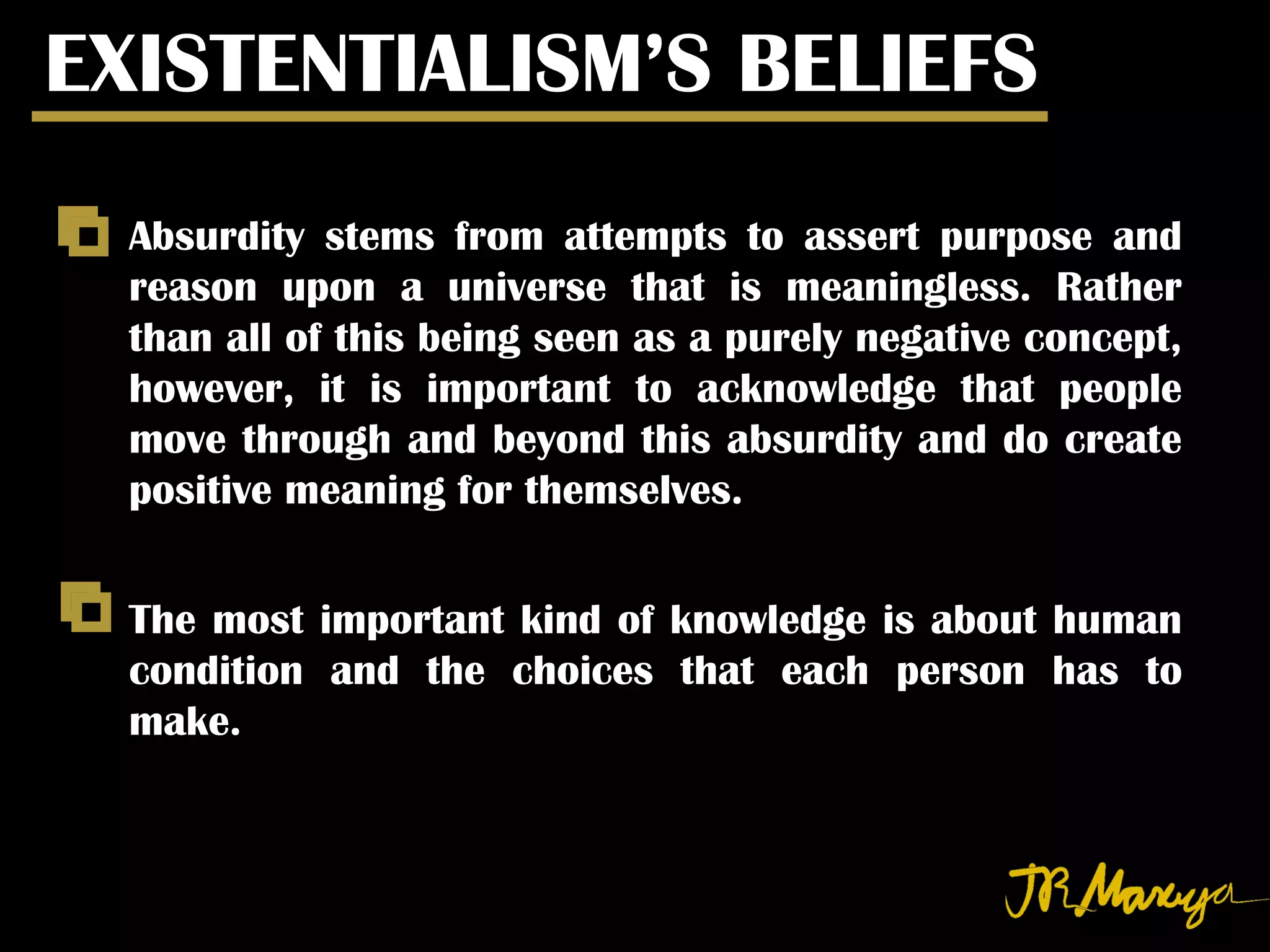 Existentialism: Its History, Proponents, and Classroom Implications | PPT