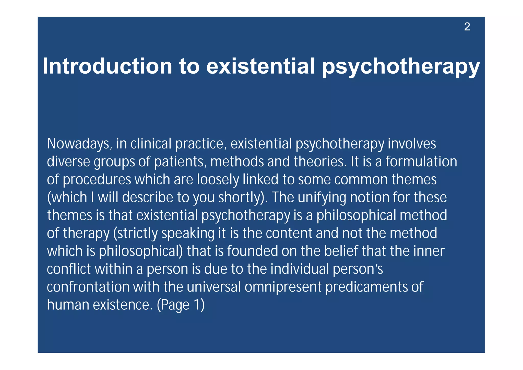 Existential psychotherapy (Introduction in English and Chinese) | PPT