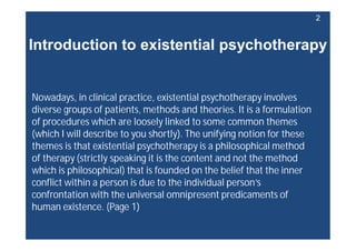 Existential psychotherapy (Introduction in English and Chinese) | PPT
