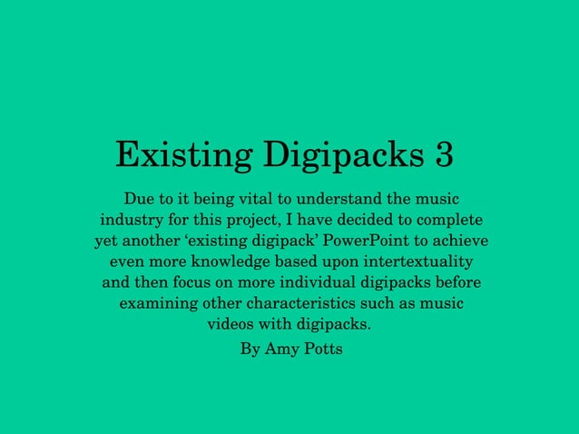 Existing Digipacks 3 | PPT