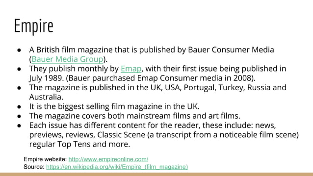 Existing Magazine Research | PPT