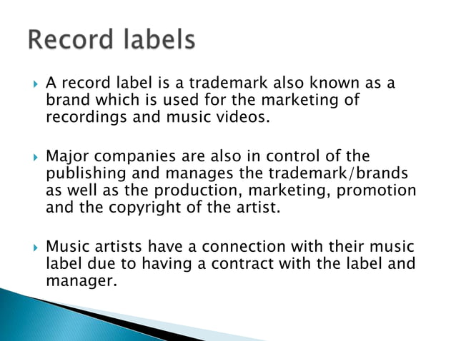 Existing music labels | PPT