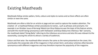 Existing names and mastheads | PPTX
