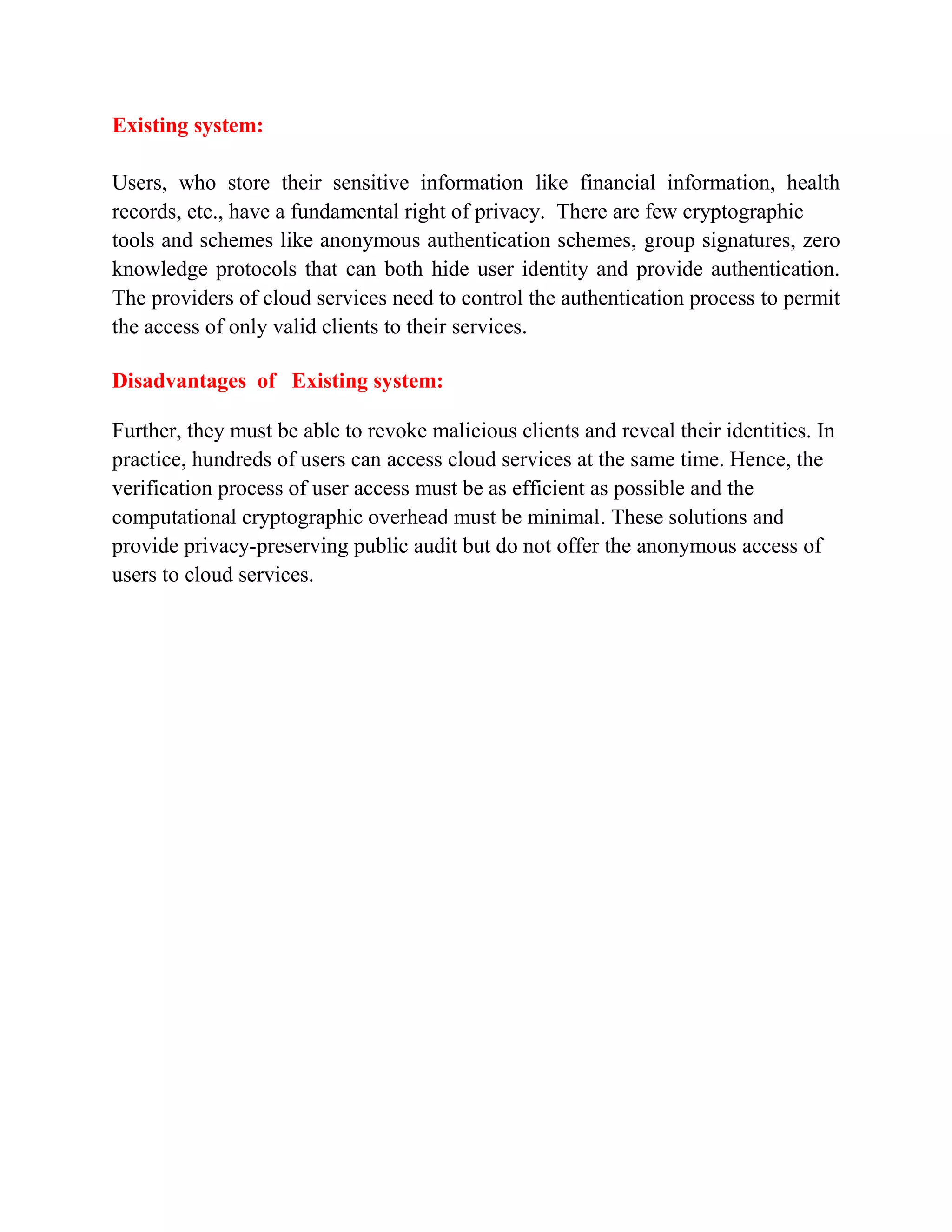 Existing system | DOCX