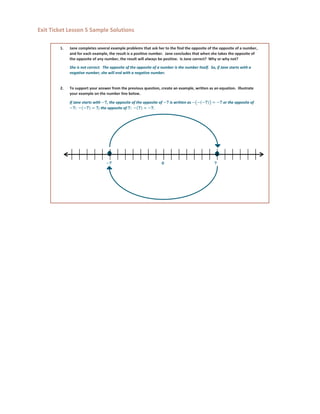 Exit ticket lessons 1 13 sample solutions | PDF
