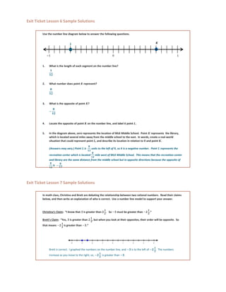 Exit ticket lessons 1 13 sample solutions | PDF