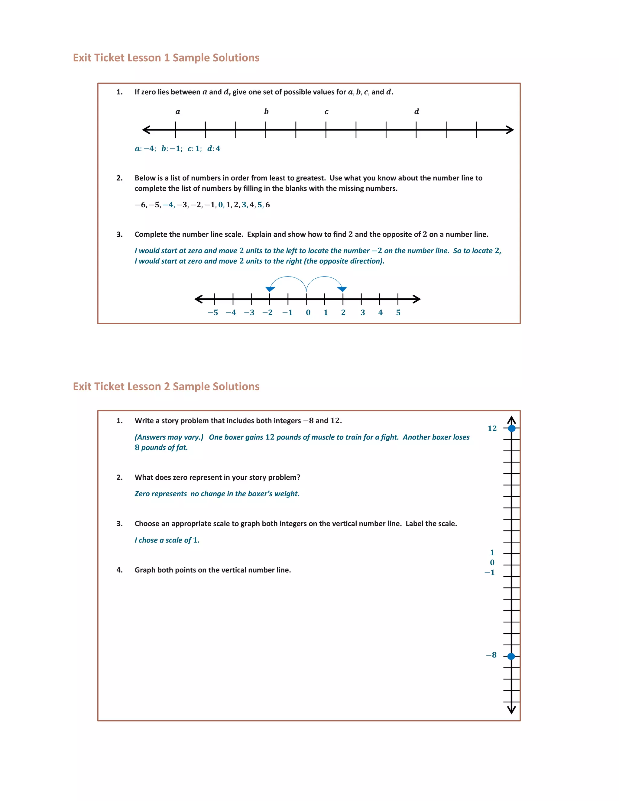 Exit ticket lessons 1 13 sample solutions | DOC
