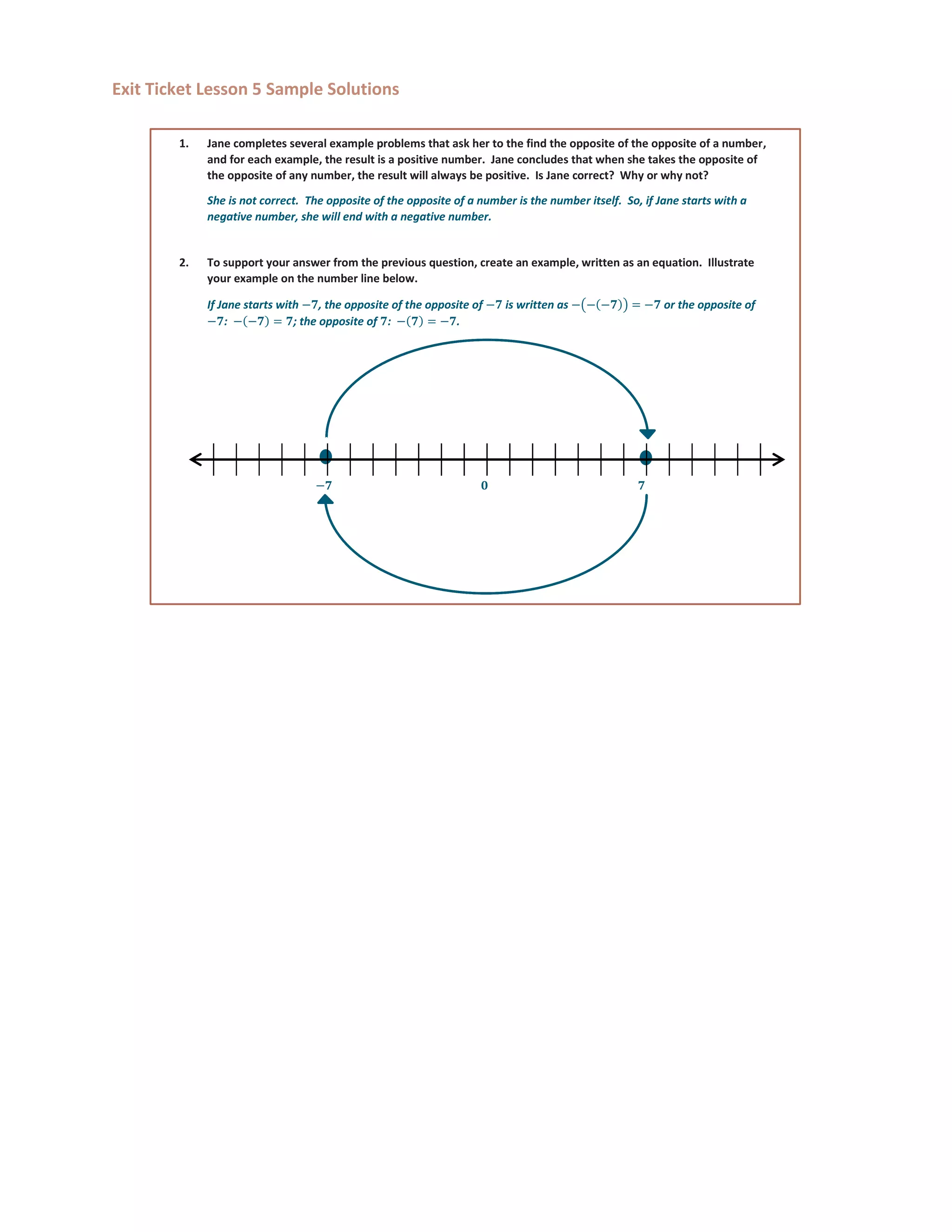 Exit ticket lessons 1 13 sample solutions | PDF