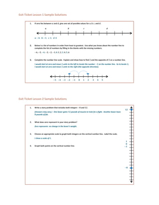 Exit ticket lessons 1 13 sample solutions | DOC
