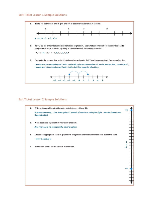 Exit ticket lessons 1 13 sample solutions | DOC | Weather | Science