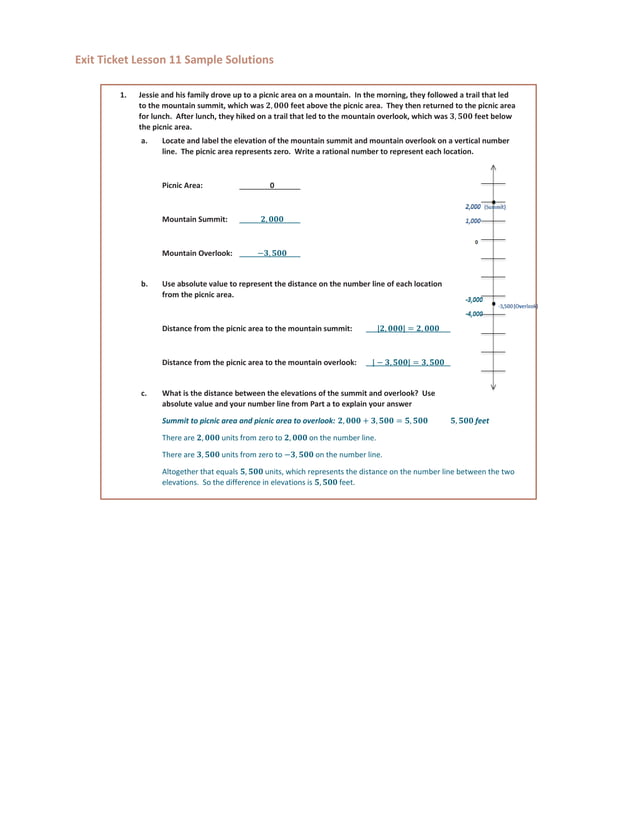 Exit ticket lessons 1 13 sample solutions | DOC | Weather | Science