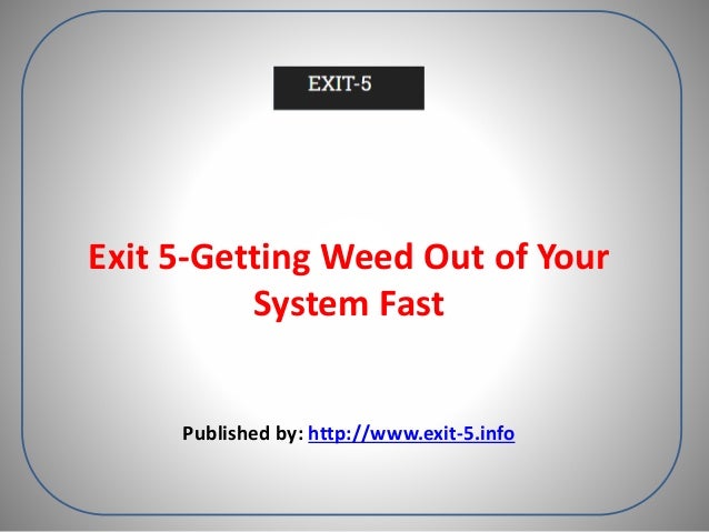 Exit 5 getting weed out of your system fast