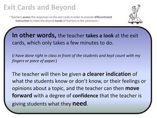Exit cards and beyond | PDF