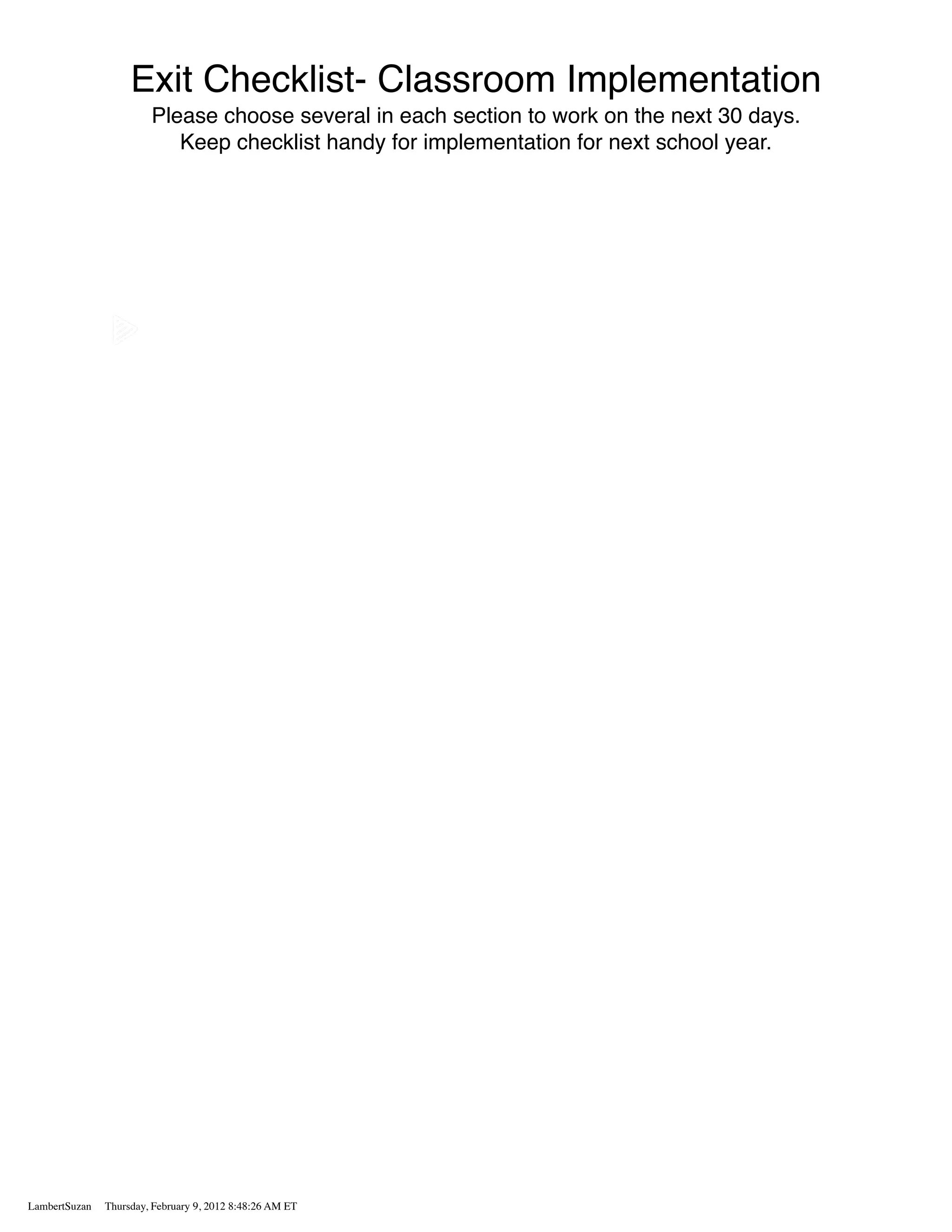 Exit Checklist | PDF