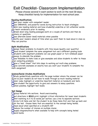 Exit Checklist | PDF