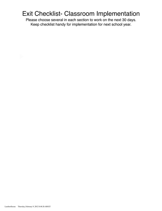 Exit Checklist | PDF