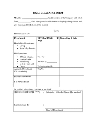 Exit check list_2019 | DOC