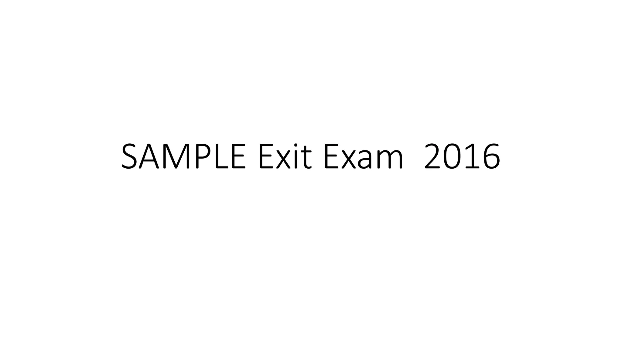 EXIT EXAM NEW 2016.pptx. this is a guied to exit in university | PPTX
