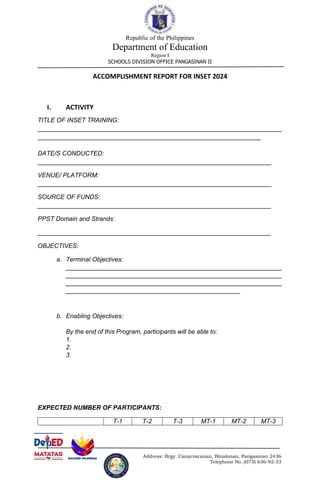 EXIT REPORT documents, for self improvement | PDF