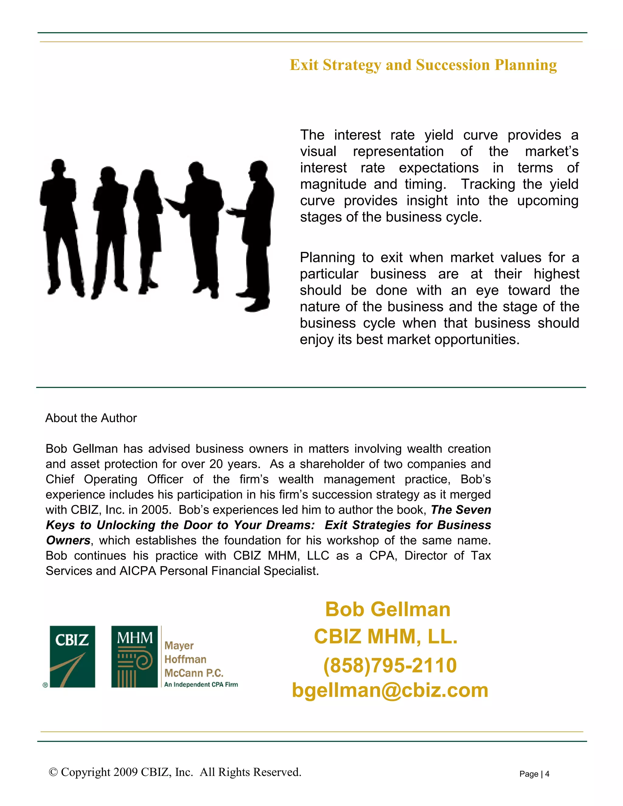 Exit Strategy & Succession Planning - Six Typical Stages of a Business Cycle | PDF