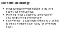 Exit Strategies for Small Businesses | PPT