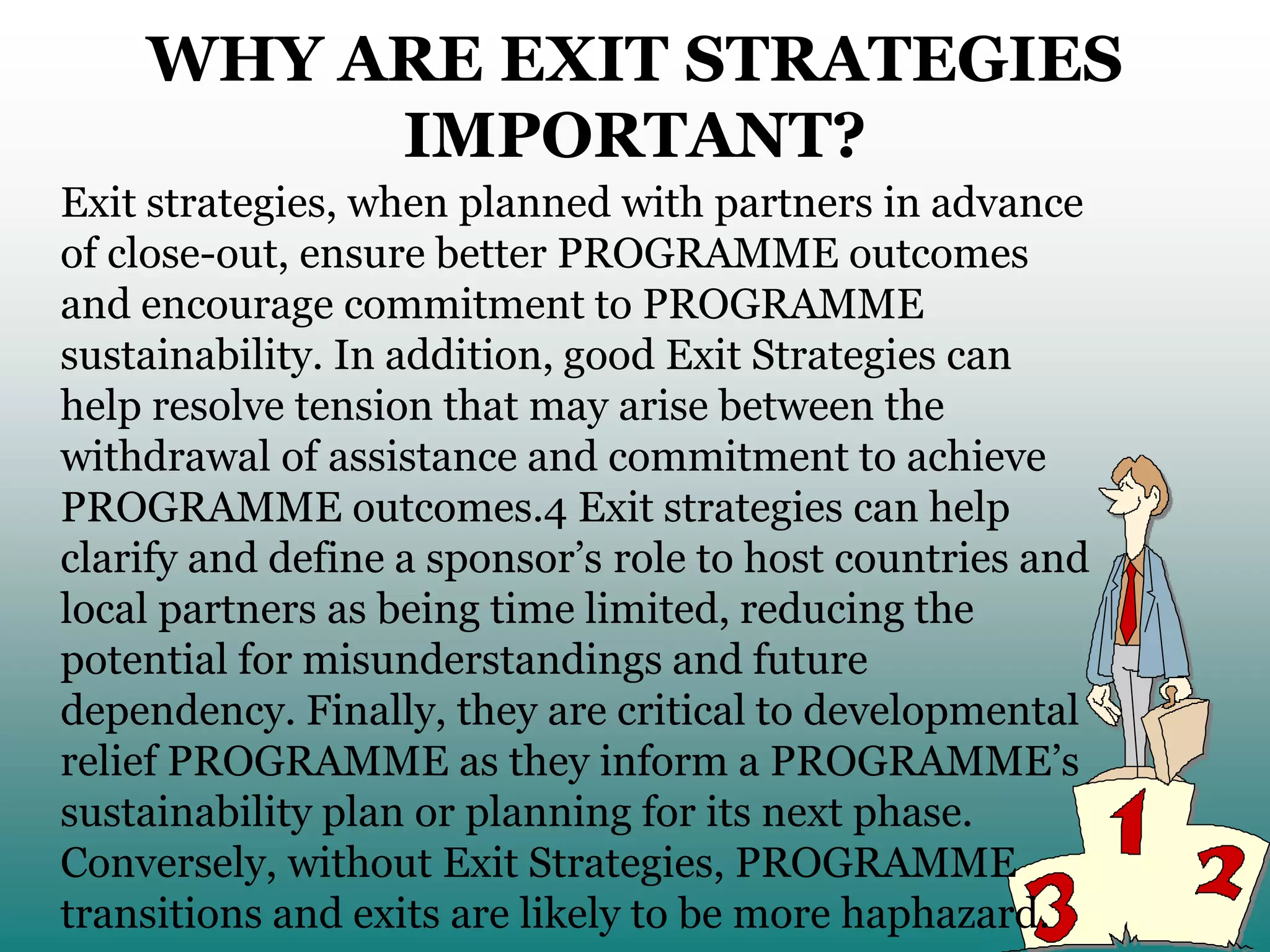 Exit strategy in development programme | PPTX