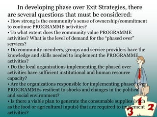 Exit strategy in development programme | PPTX