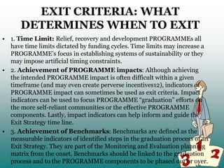 Exit strategy in development programme | PPTX