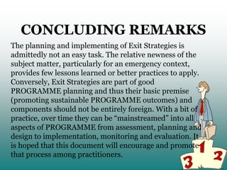 Exit strategy in development programme | PPTX
