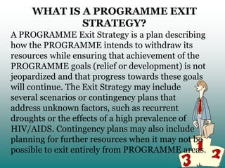 Exit strategy in development programme | PPTX