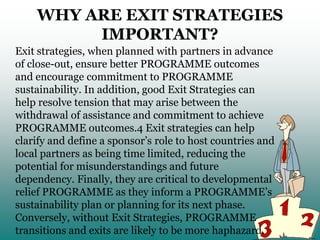 Exit strategy in development programme | PPTX