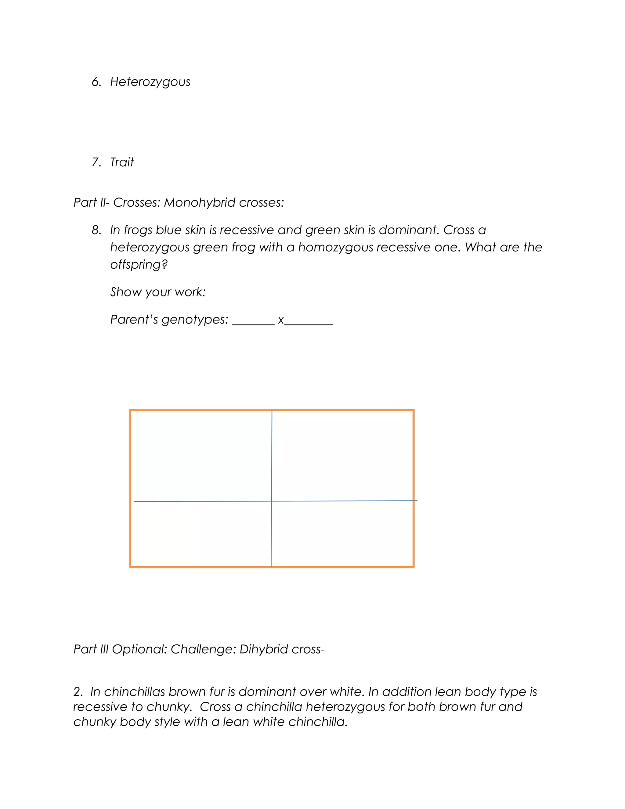 Exit ticket q2 w5 aa | DOC | Genetics | Science