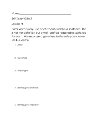 Exit ticket q2 w5 aa | DOC