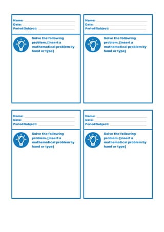 Exit tickets templates | DOCX