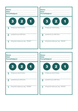 Exit tickets templates | PDF