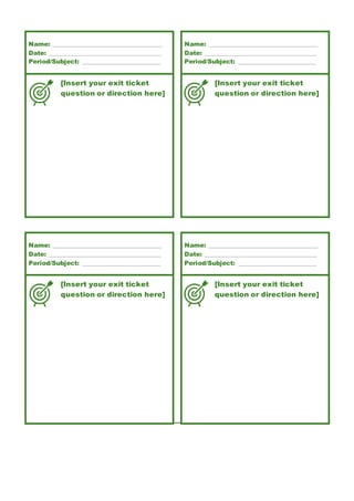 Exit Ticket Template Pdf