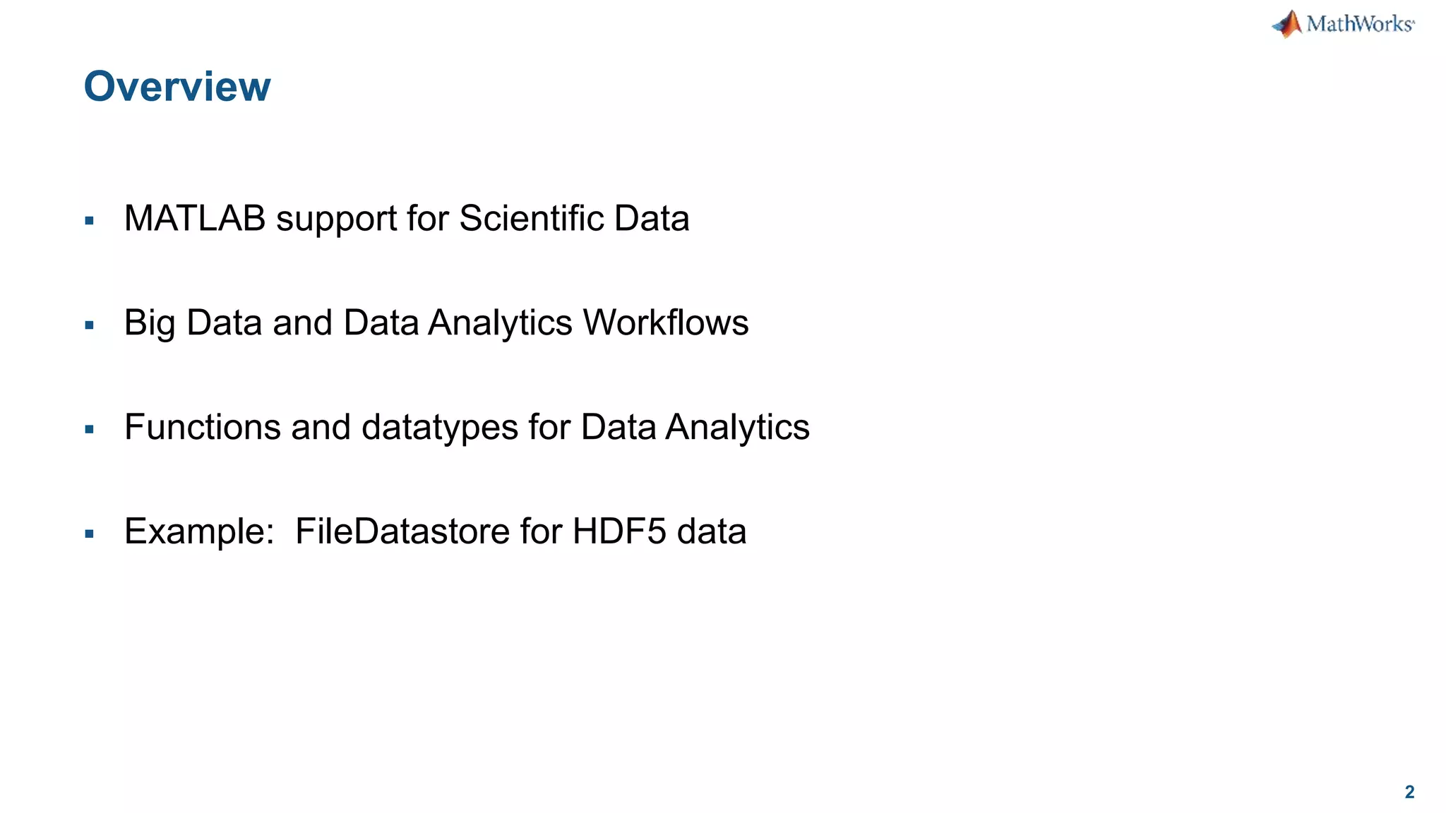 Data Analytics Using Matlab And Hdf5 Ppt