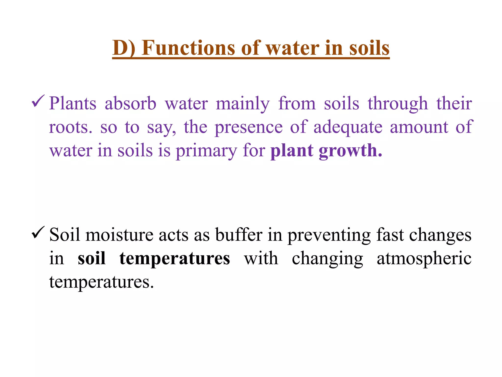 Properties and functions of water in plants and soil | PPTX
