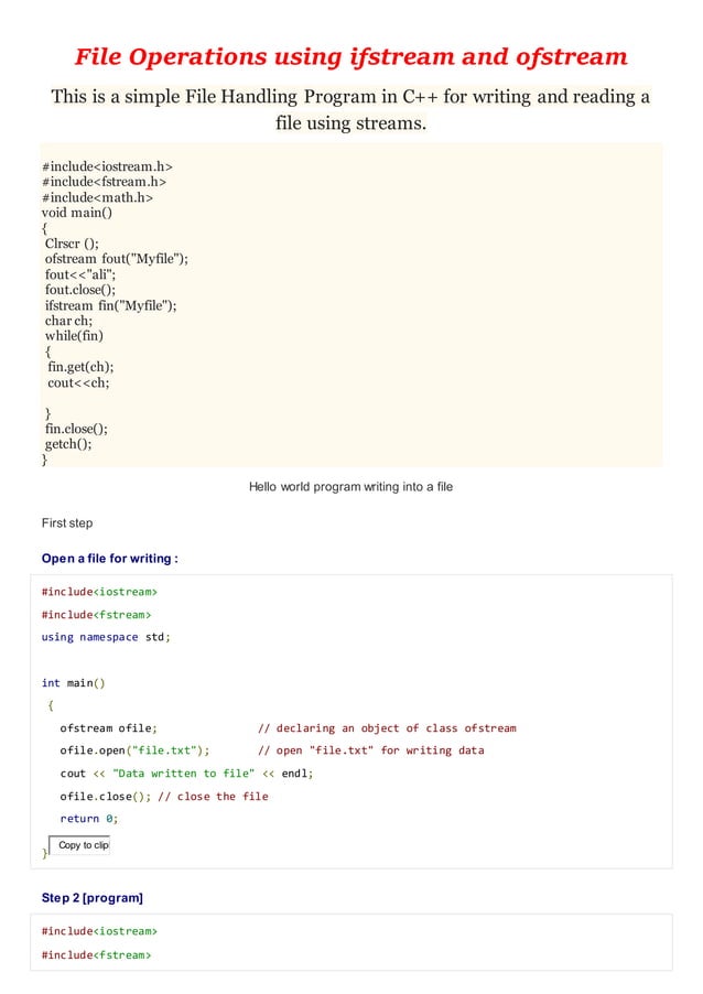 Exmaples of file handling | PDF