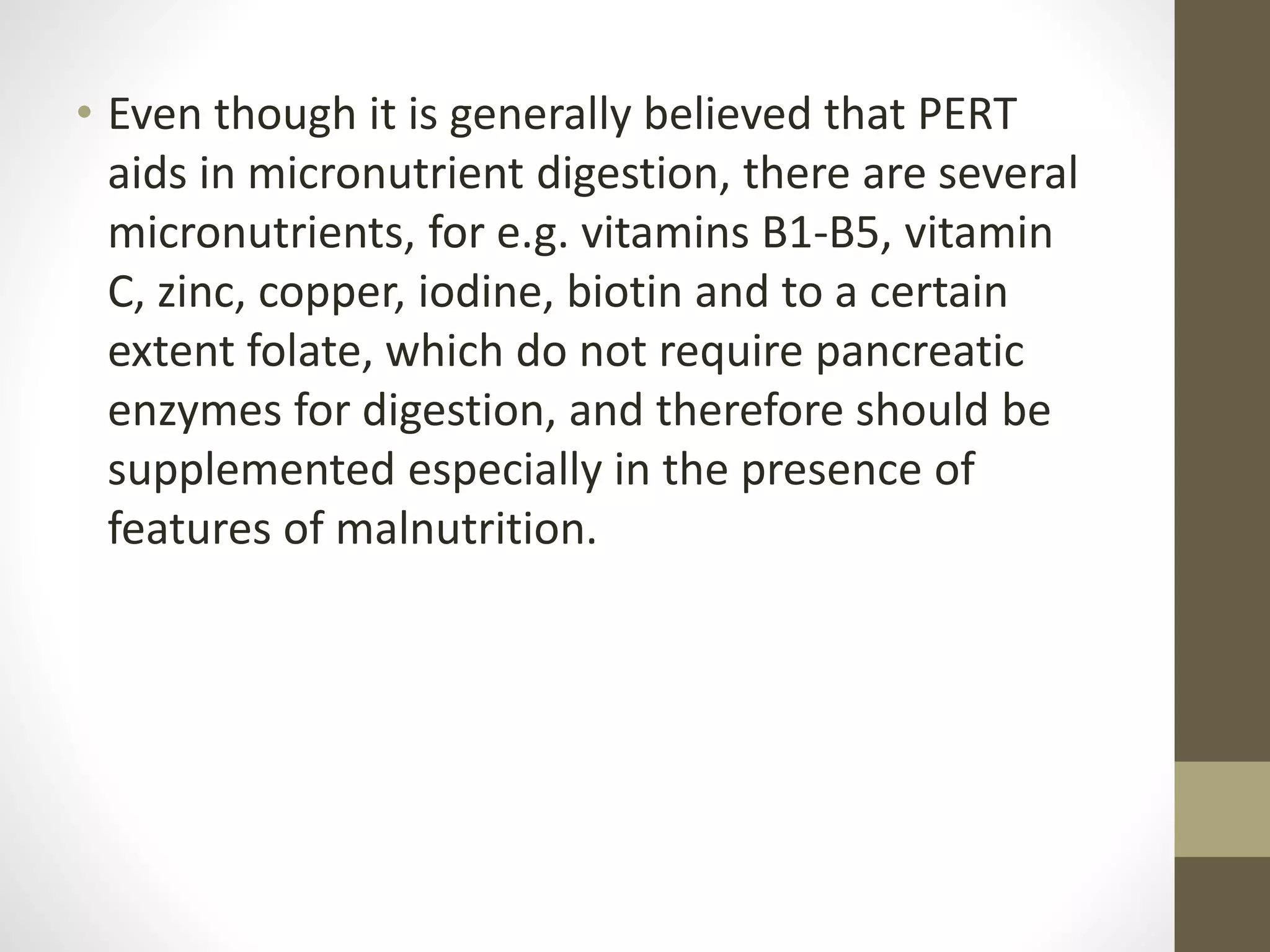 Exocrine pancreatic insufficiency - Dr Shaz Pamangadan | PPTX