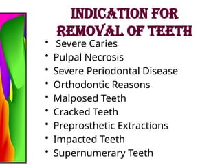 EXODONTIA technique and principles of tooth extraction | PPTX