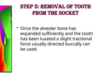 EXODONTIA technique and principles of tooth extraction | PPTX