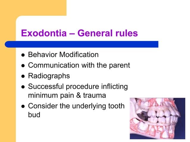 Exodontia in Pediatric Dentistry.ppt | Dental Health | Diseases and ...