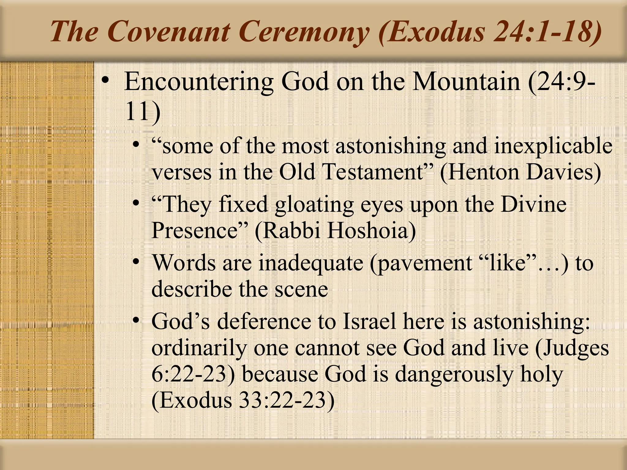 exodus10.ppt: reiterates some of the basic points of biblical law, | PPT