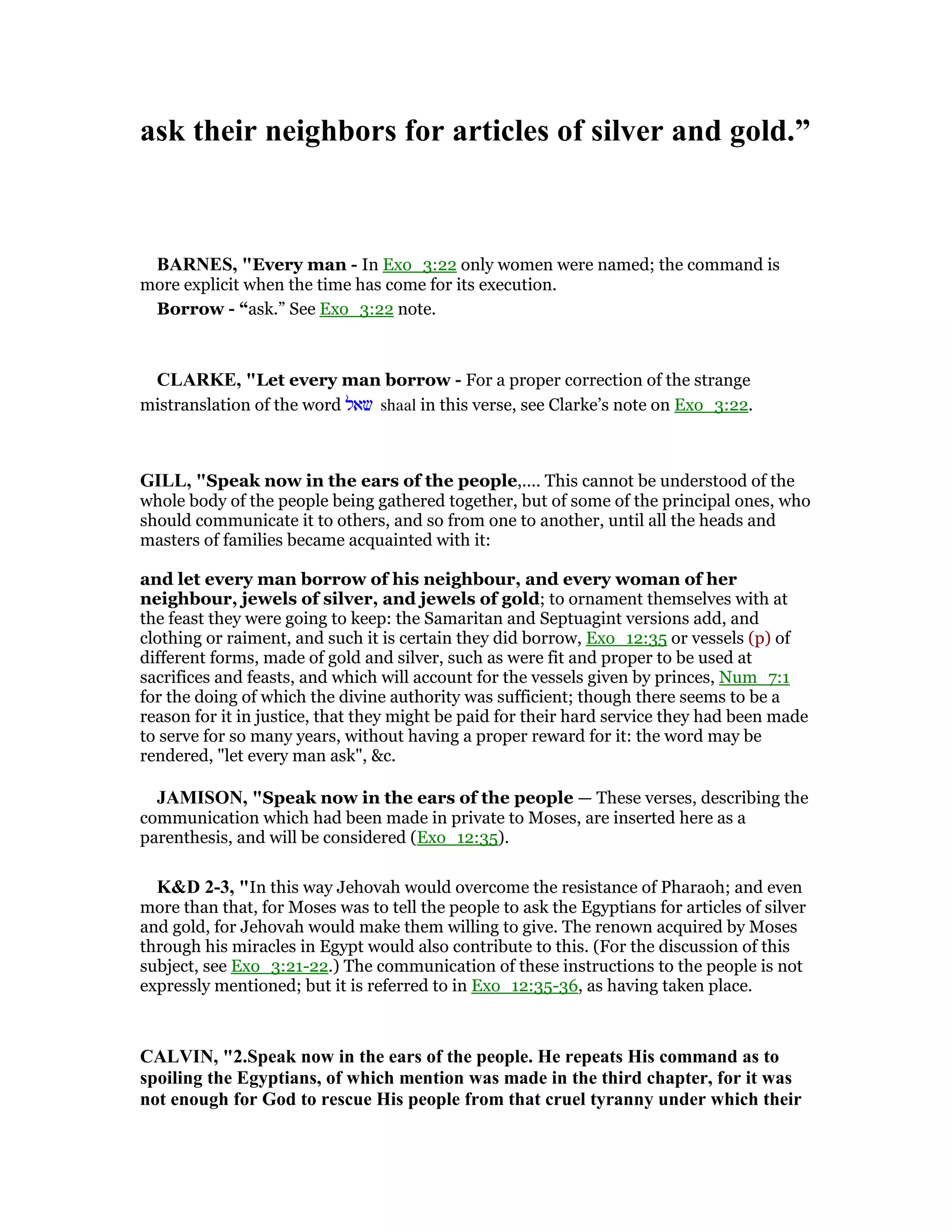 Exodus 11 commentary | PDF